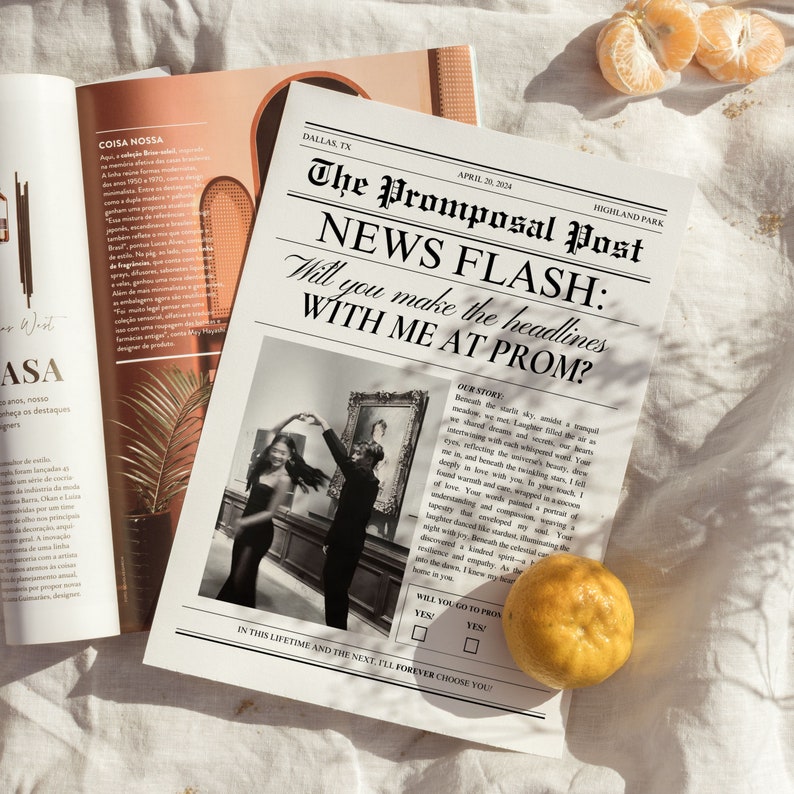 Prom Proposal Newspaper Bouquet Wrap, Custom Newspaper, Dance Proposal ...