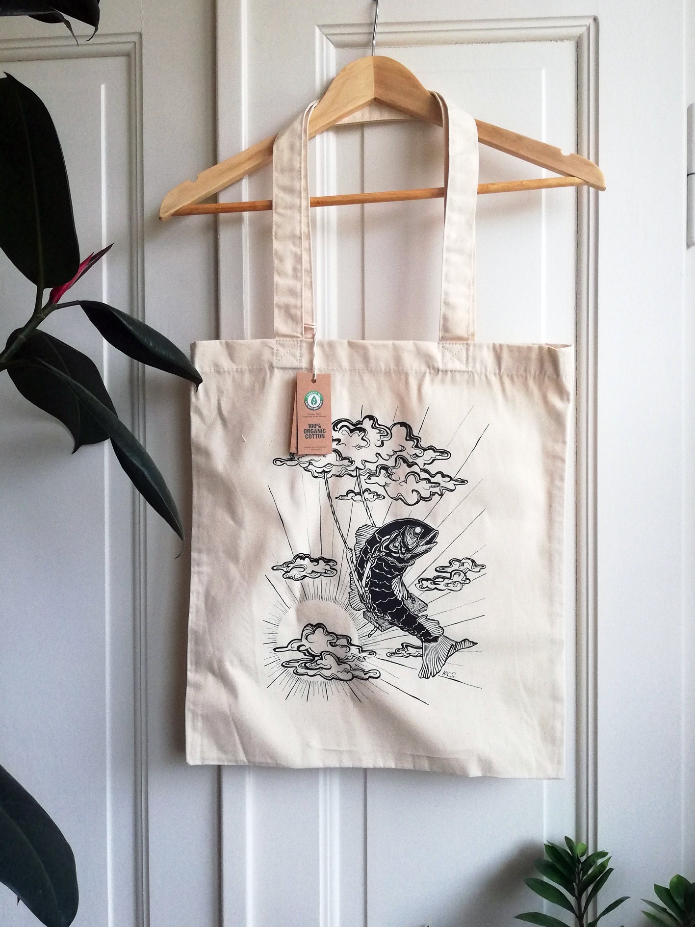 Tote Bag Illustration Screen-printed on 100% Organic Cotton - Etsy