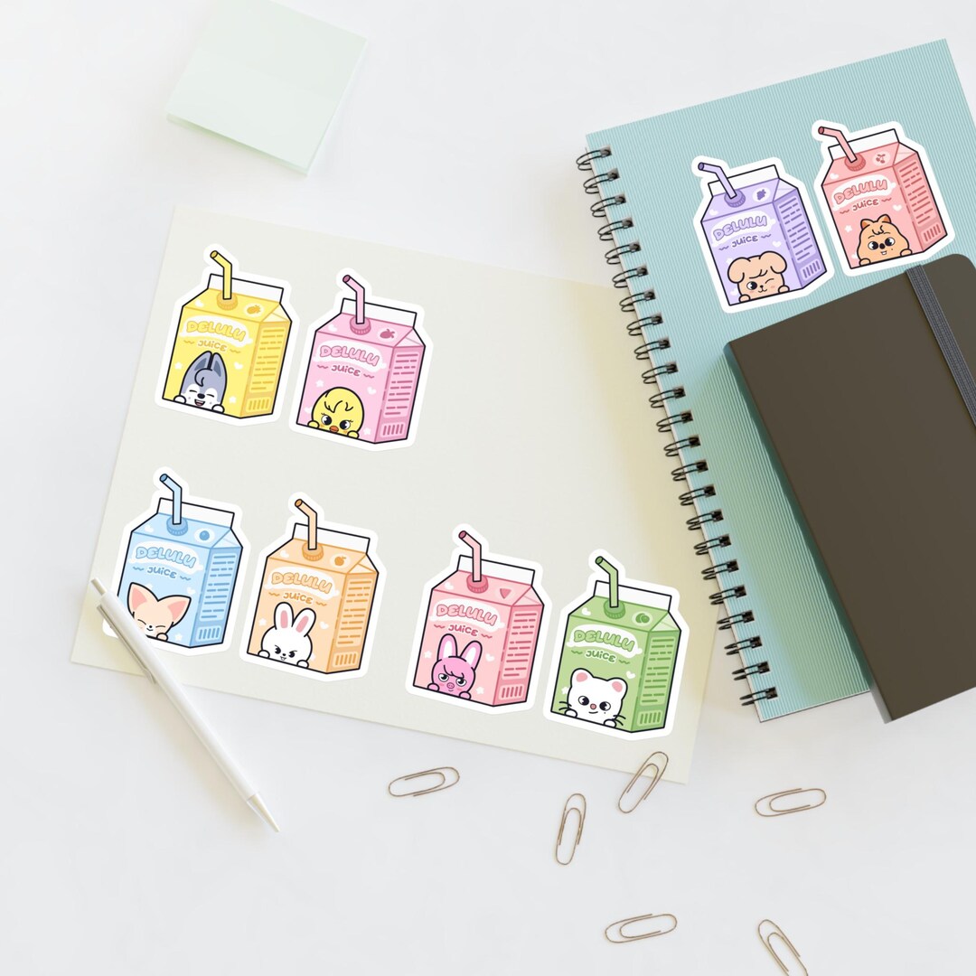 Stray Kids OT8 Delulu Juice SKZOO Sticker | Kpop Stickers & Accessories ...