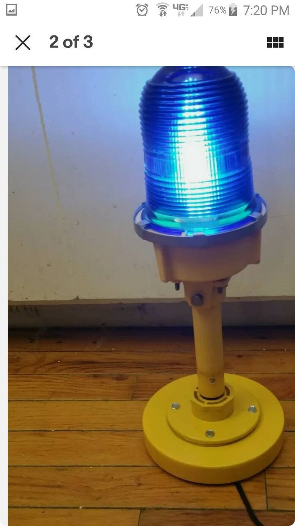 Cobalt Blue Airport Runway Taxiway Light Man Cave Lamp Siemens | Etsy