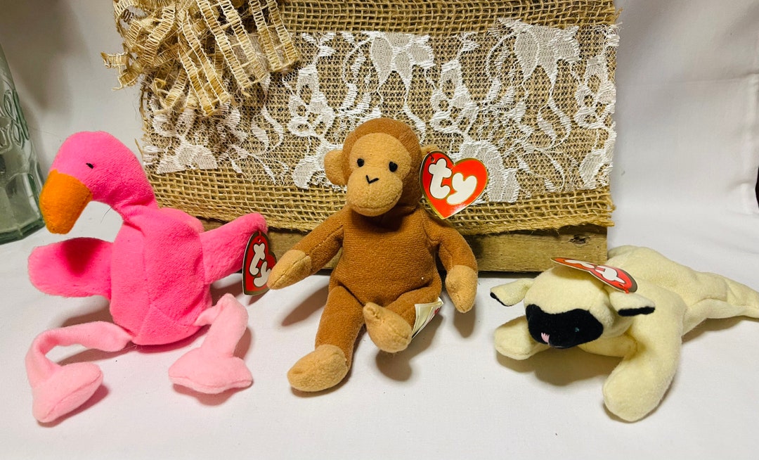 Classic, Vintage Tiny Beanie Babies - Set of 3/pinky/bongo/chops - Etsy