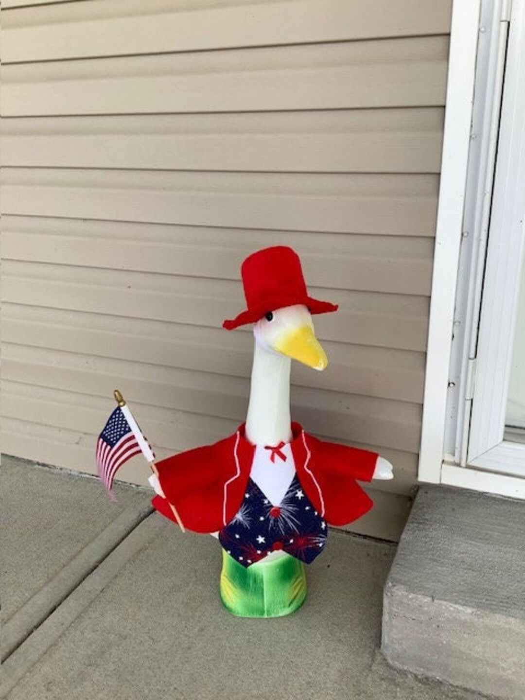 Patriotic Goose Outfit All American Red Porch Goose Tux With Bursting ...