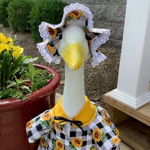 Goose Outfit Fall Bright and Cheerful Buffalo Check With Sunflowers ...