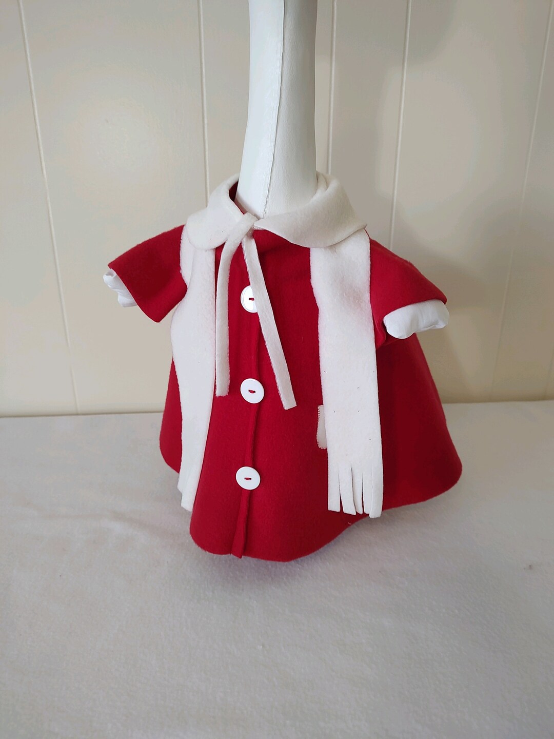 Porch Goose Outfit Red Winter Fleece Coat Fits 23 To 25 Inch Plastic And Cement Lawn Goose