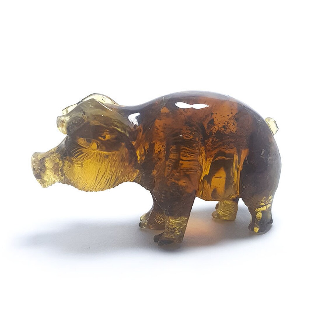 Natural Amber | Pig Figurine | Pifg Sculpture | Amber Figurine ...