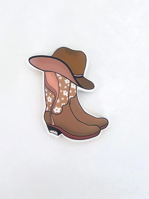 Boho Daisy Boots Sticker - Etsy