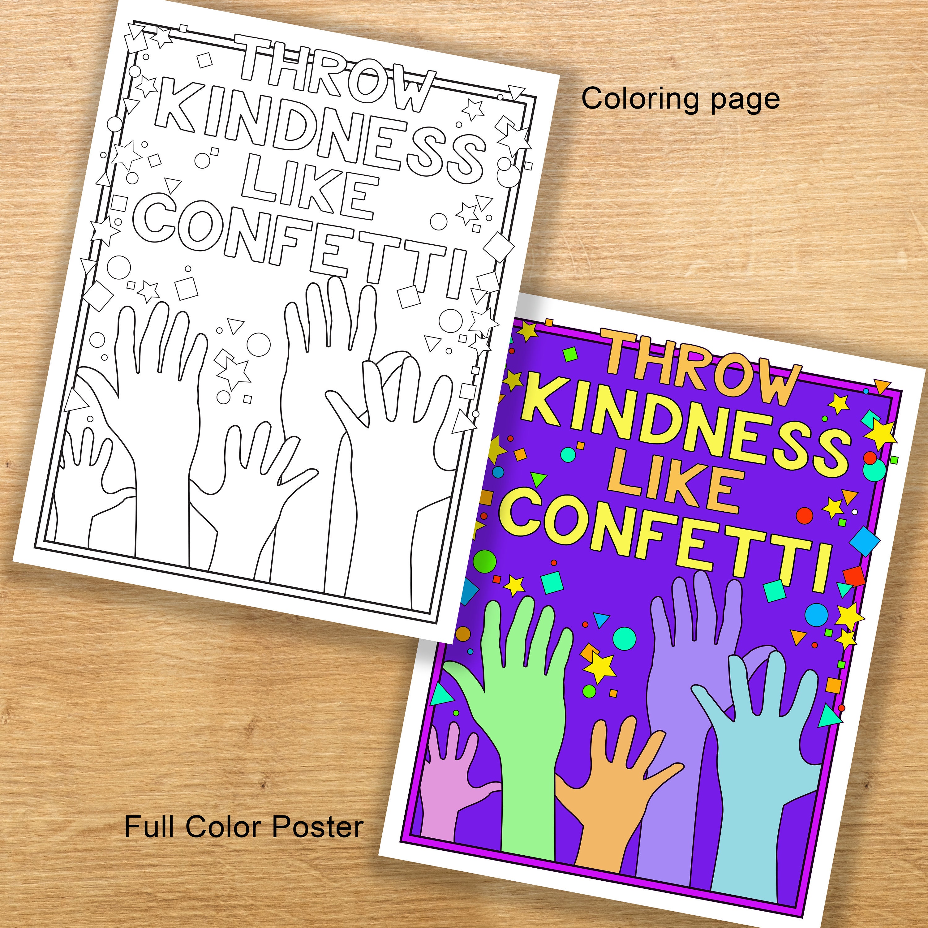 Kindness Posters and Coloring Sheets - Etsy