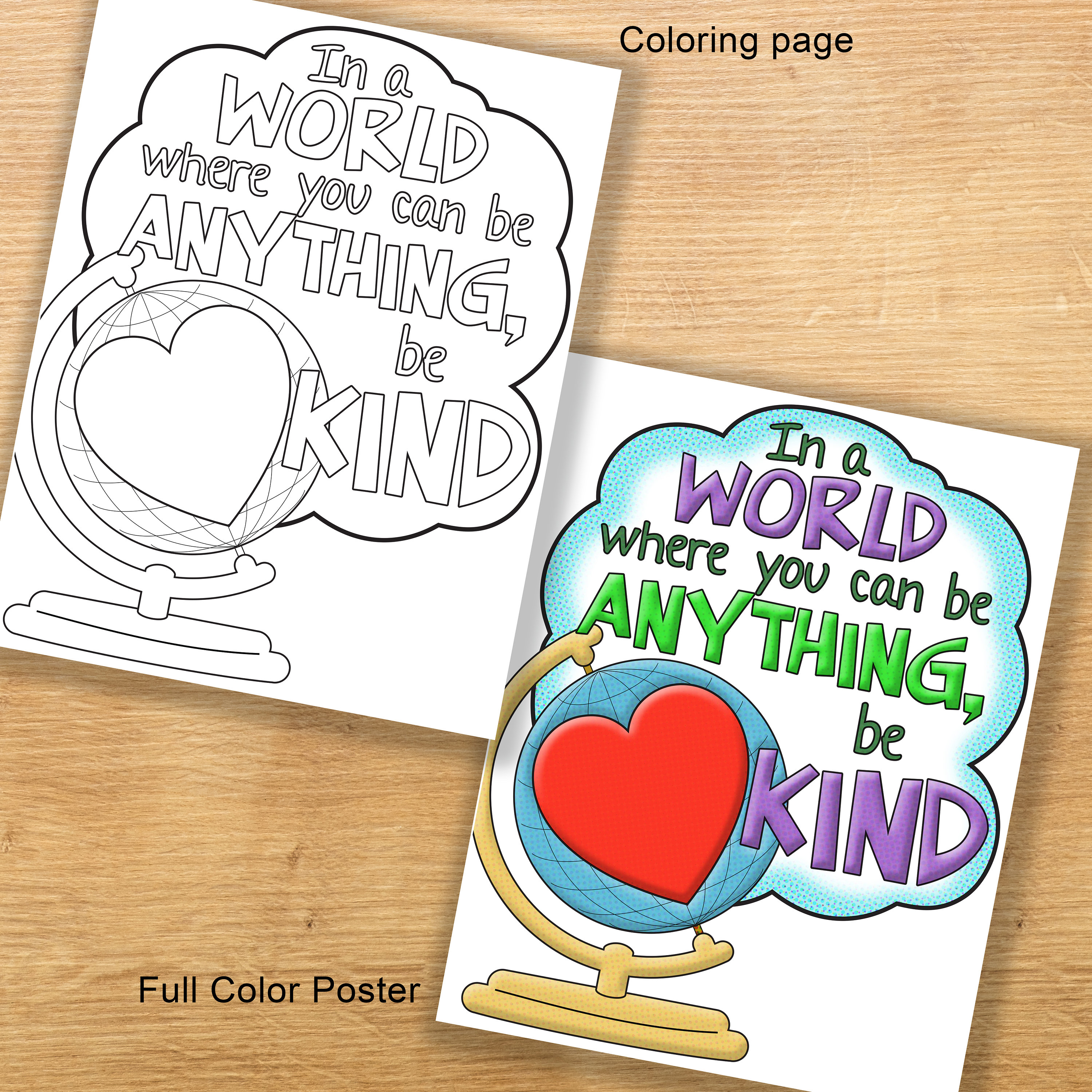 Kindness Posters and Coloring Sheets - Etsy