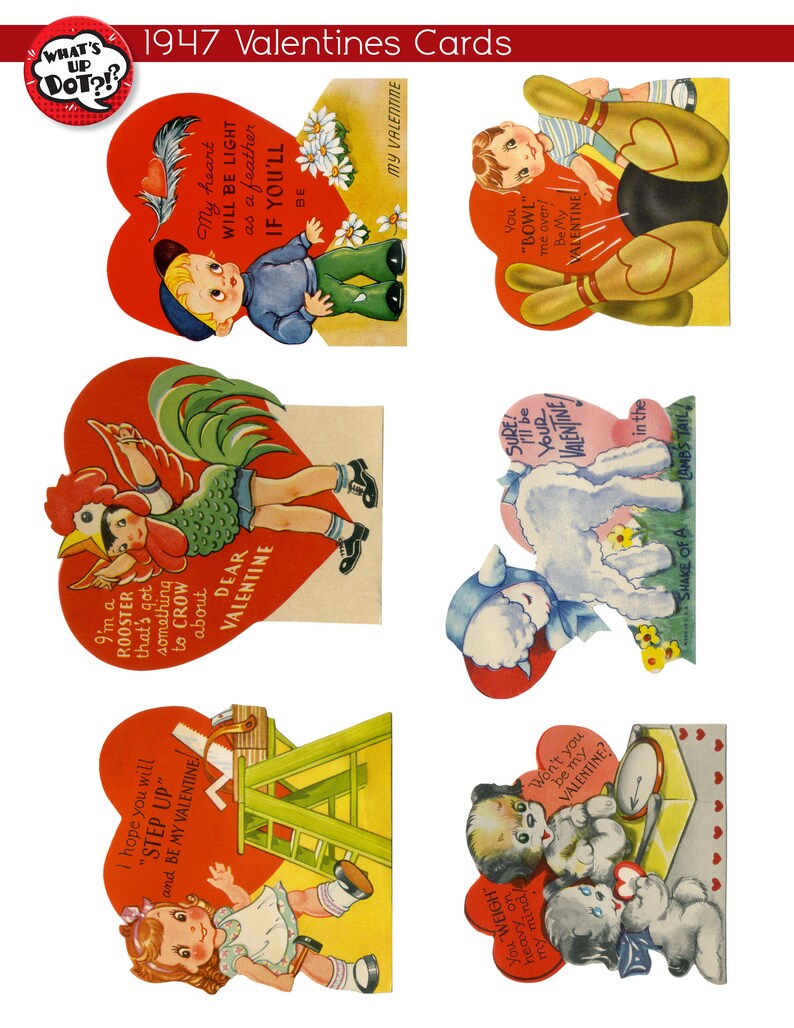 Vintage 1947 Valentines Cards - Etsy