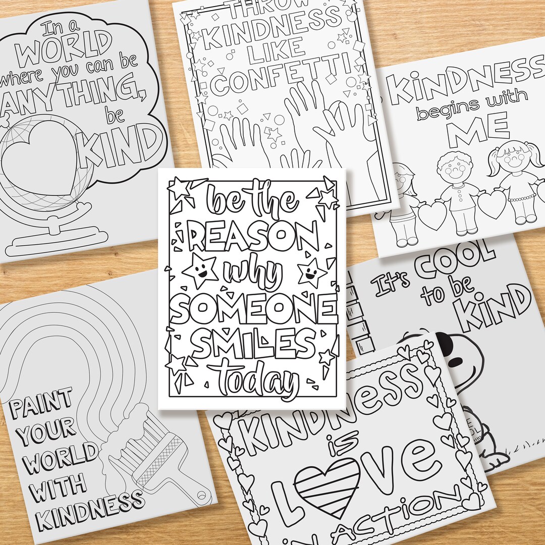 Kindness Posters and Coloring Sheets - Etsy