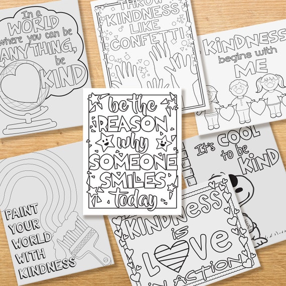 Kindness Posters and Coloring Sheets | Etsy
