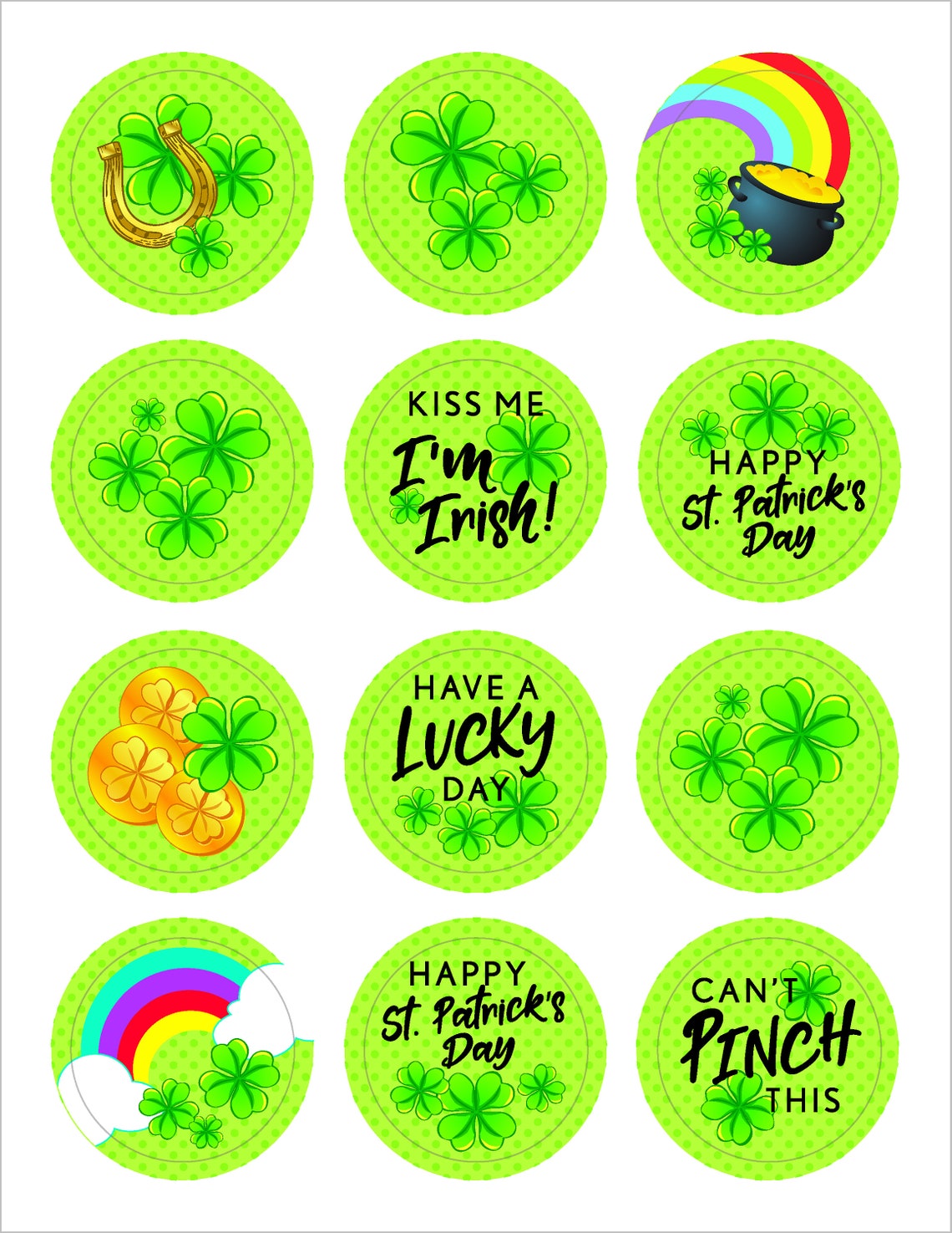 Printable St. Patrick's Day Stickers - Etsy