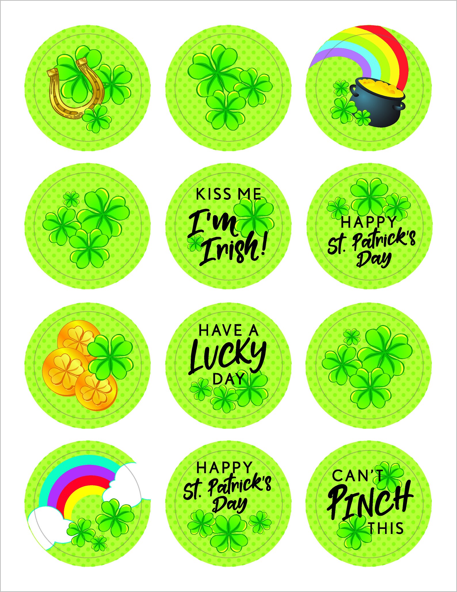 Printable St. Patrick's Day Stickers - Etsy