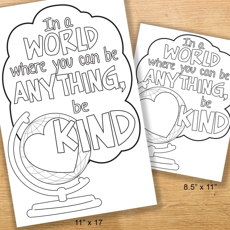 Kindness Posters and Coloring Sheets - Etsy