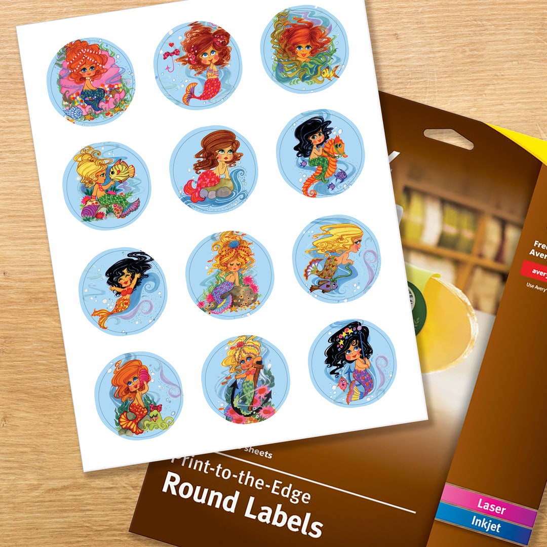Printable Mermaid Stickers - Etsy