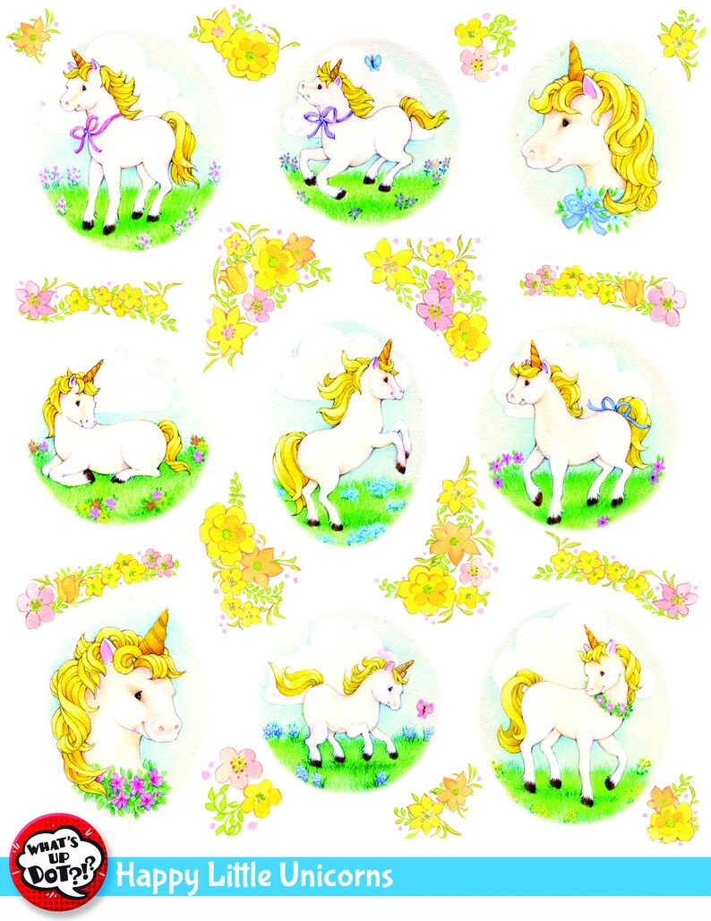 Happy Little Unicorns Clip Art - Etsy