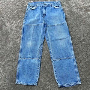 Dickies 35x31(tag 36x32) Double Front 100% Cotton Denim Work Jeans ...
