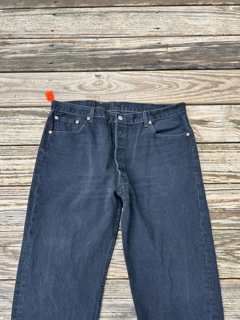 Vintage Black Levi’s 501 Button Fly 37x31(tag 40x32)100% Cotton Denim ...