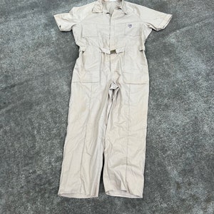 Vintage 40x27 Tan/beige Coveralls. Light Material. Zipper Front. Belt ...
