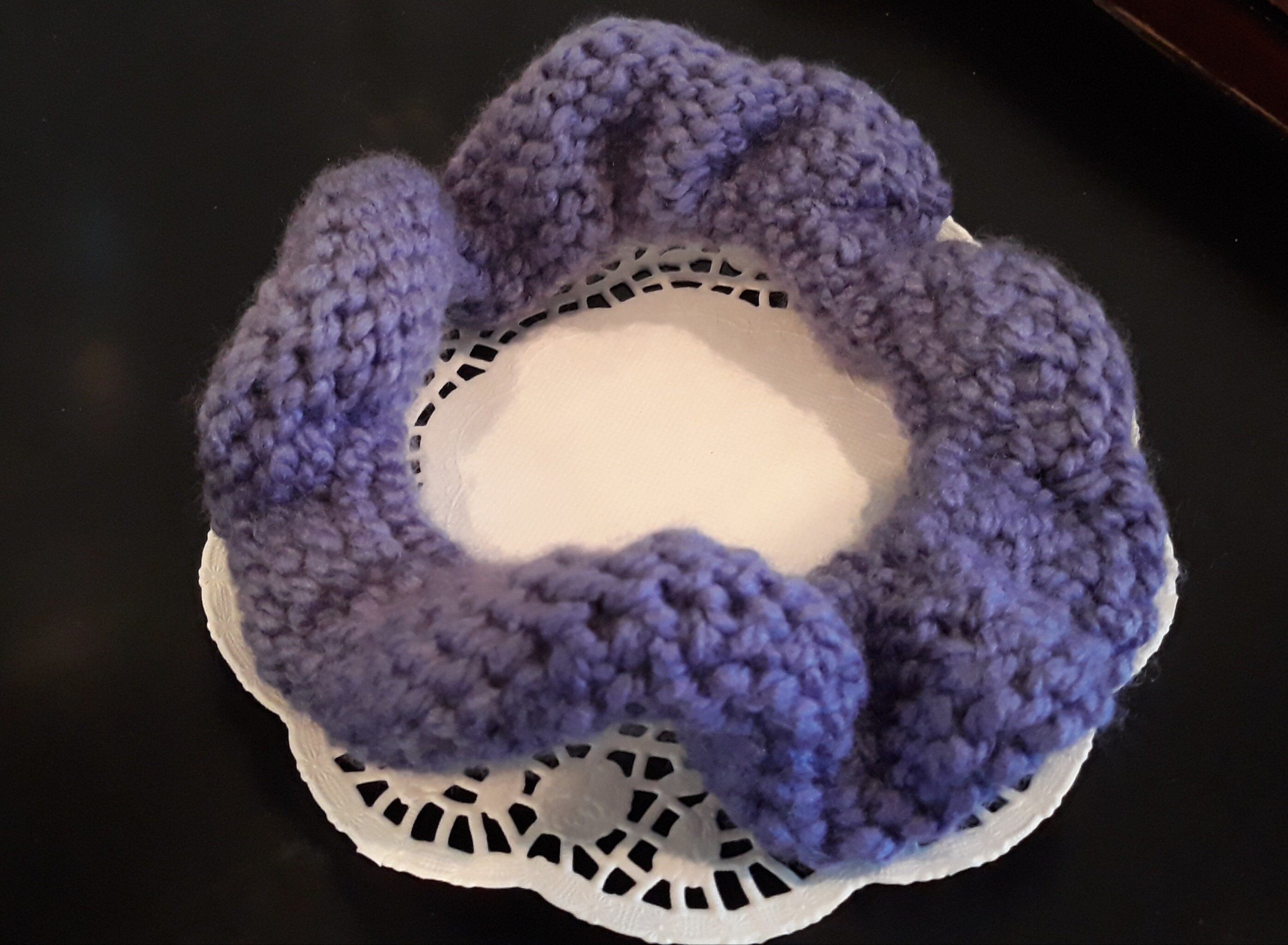 Large Purple Acrylic Knit Scrunchie - Etsy UK
