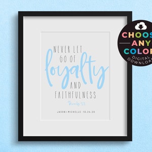 LOYALTY Bible verse wall art Personalized Christian gift | Etsy