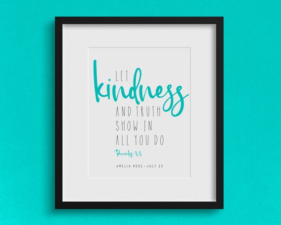 KINDNESS Bible Verse Wall Art Personalized Christian Gift - Etsy