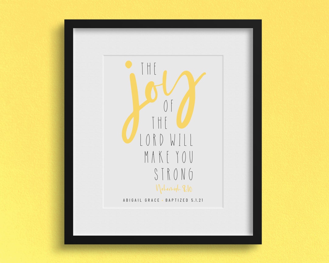 JOY Bible Verse Wall Art Personalized Christian Gift - Etsy