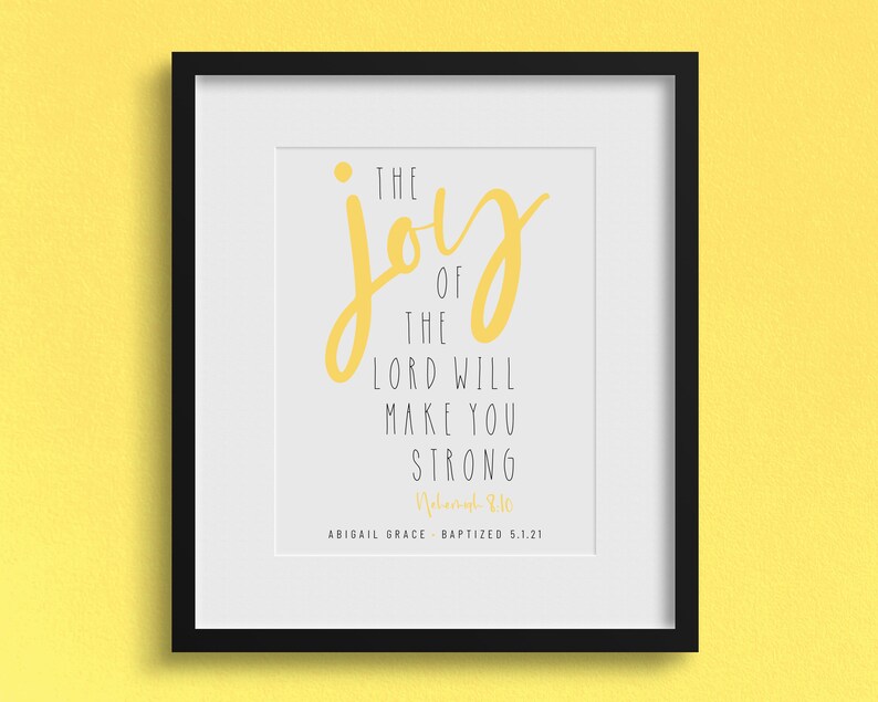 JOY Bible Verse Wall Art Personalized Christian Gift - Etsy