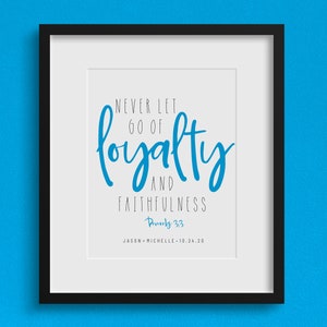 LOYALTY Bible Verse Wall Art Personalized Christian Gift Proverbs 3:3 ...