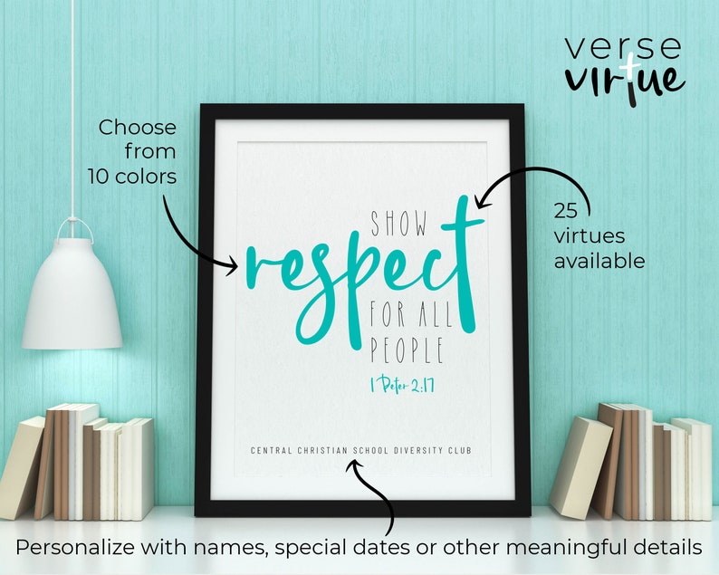RESPECT Bible Verse Wall Art Personalized Christian Gift 1 - Etsy