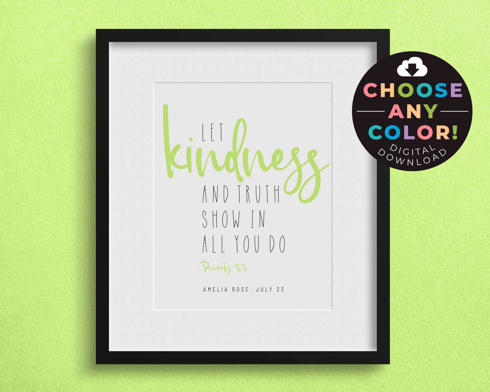 KINDNESS Bible verse wall art Personalized Christian gift | Etsy
