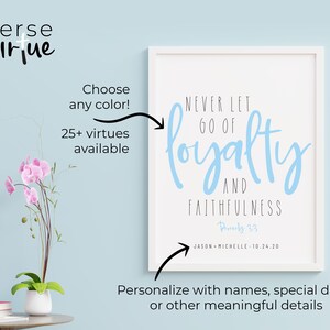 LOYALTY Bible verse wall art Personalized Christian gift | Etsy