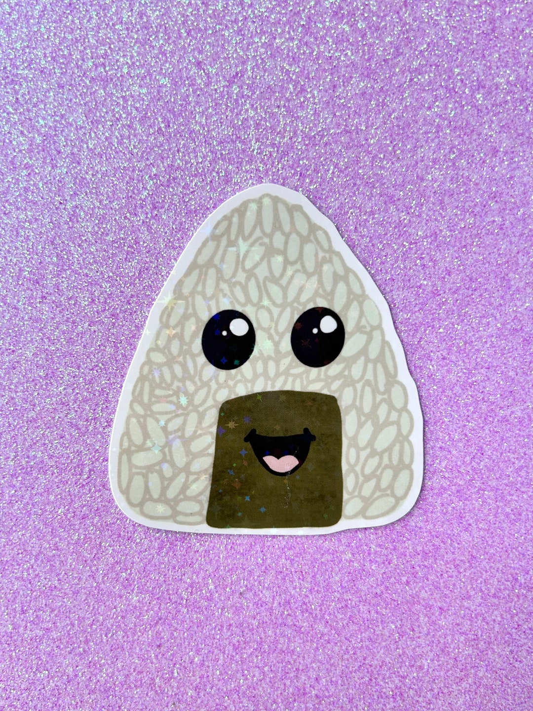 Kawaii Onigiri Rice Ball Vinyl Sticker | Laptop Sticker | Water Bottle ...