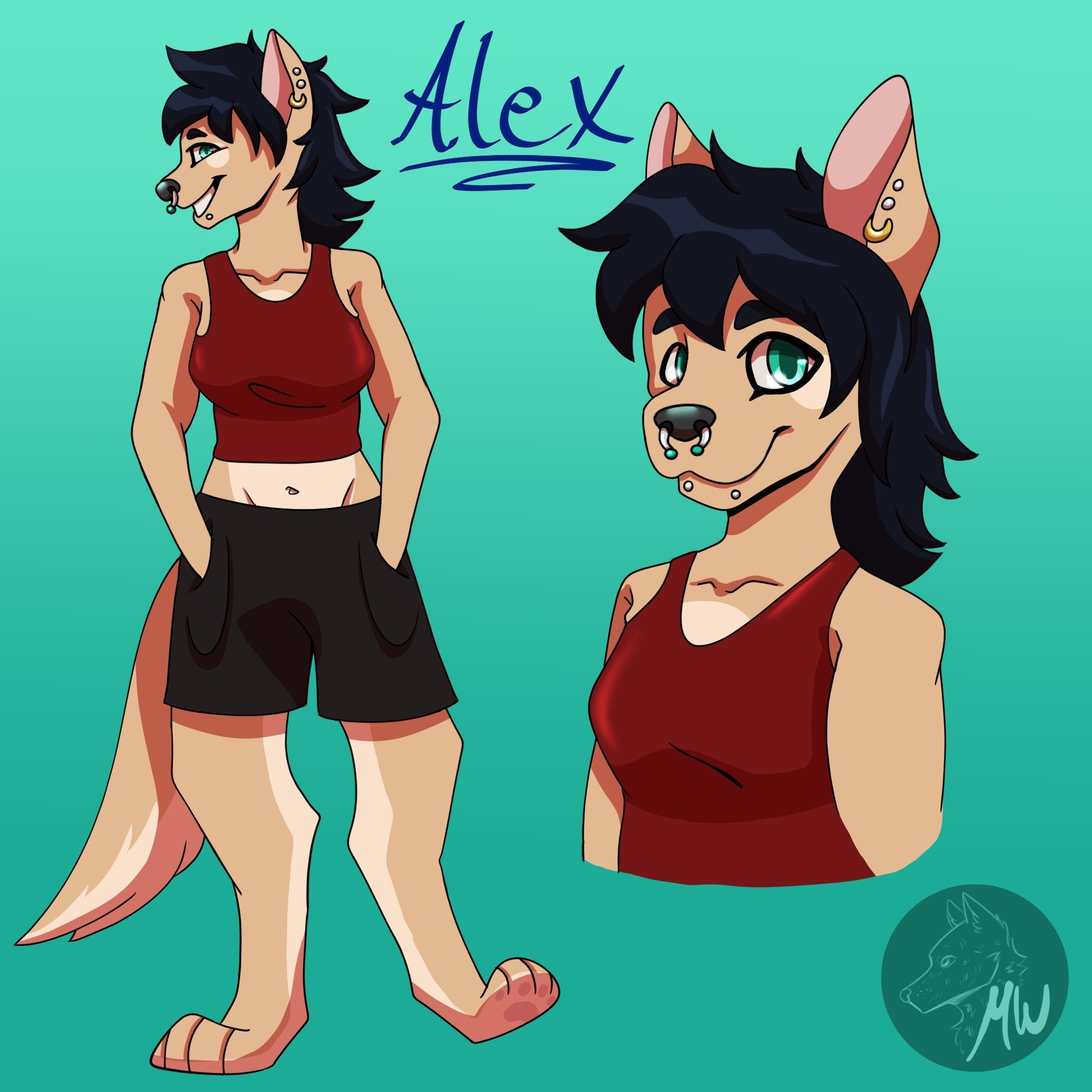 Fursona/character Reference Sheet Hand Drawn Digital Download - Etsy