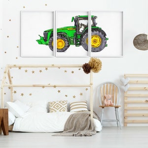 Green Printable Tractor Vintage Tractor Boys Room Decor - Etsy