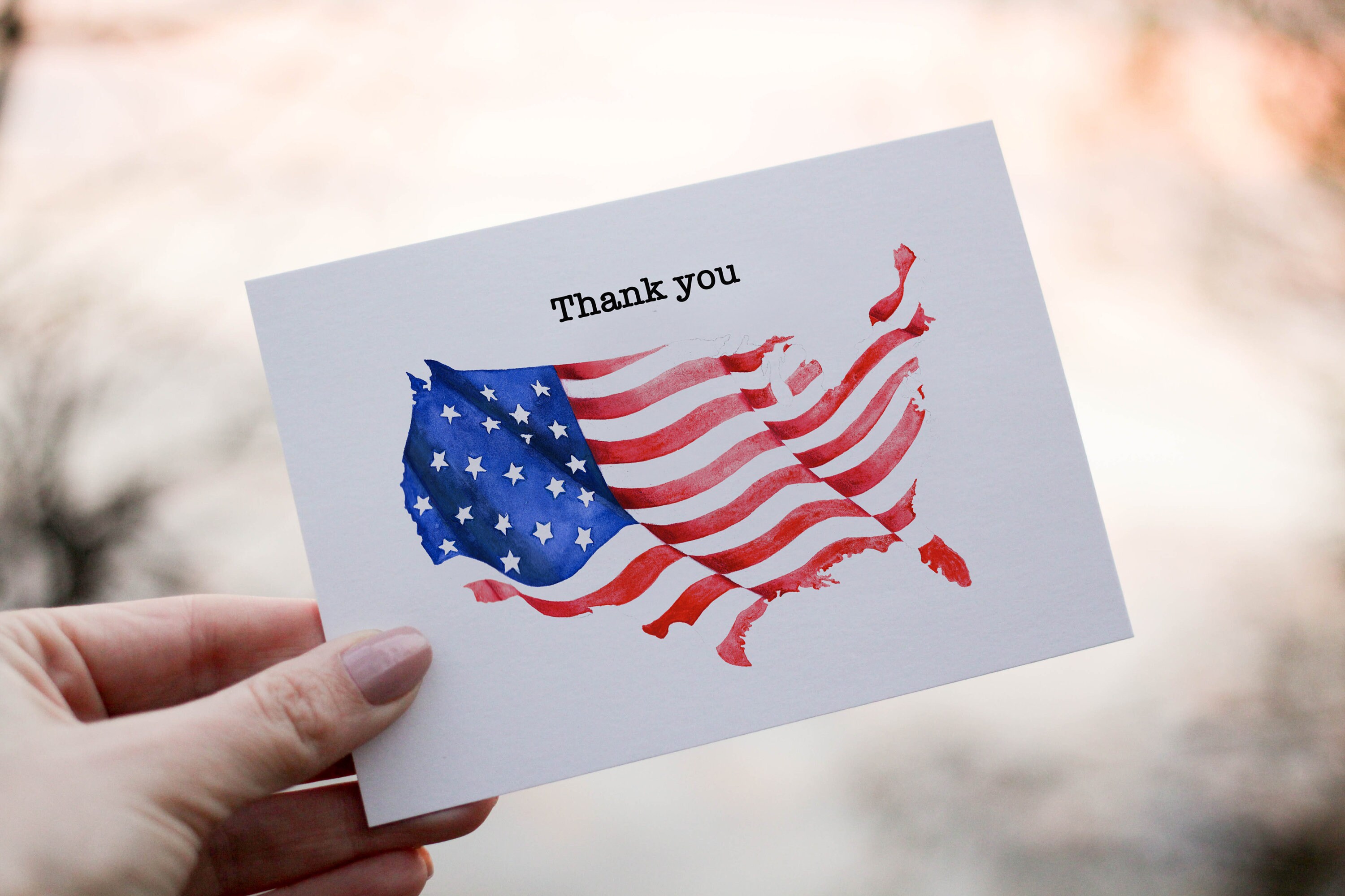Veterans Thank You Card American Flag Memorial Day Card - Etsy
