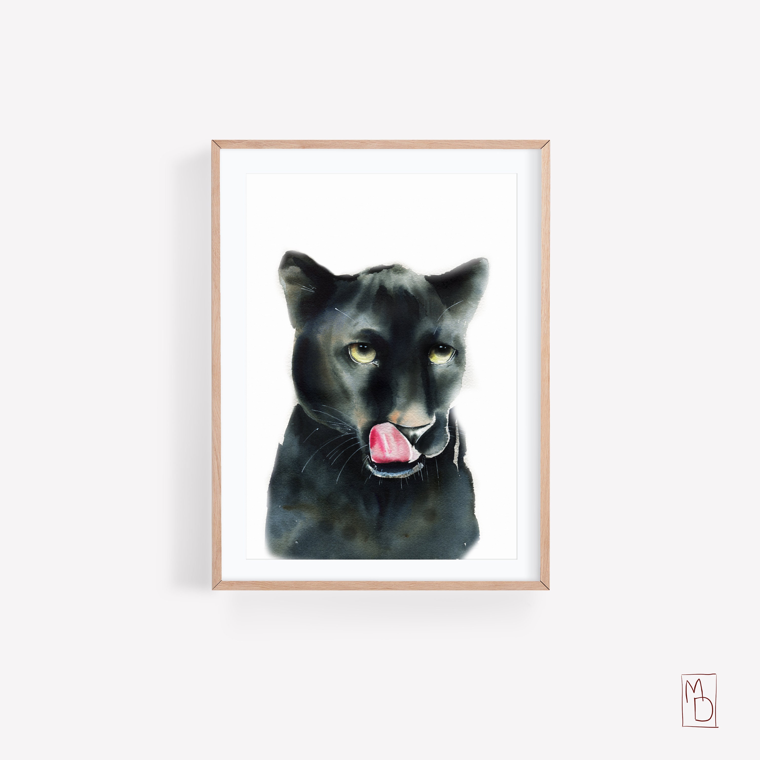 Black Jaguar Cat Drawing