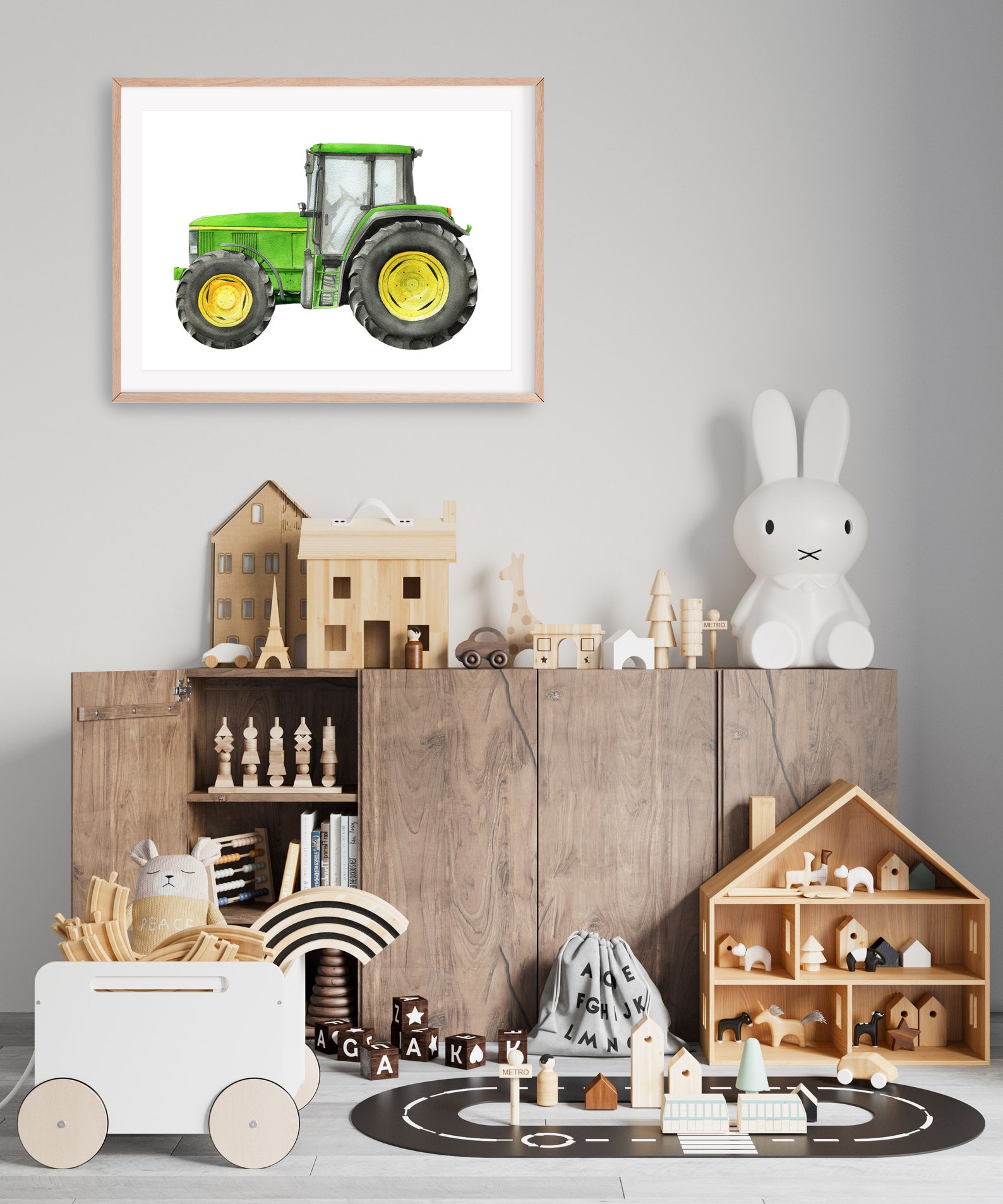 Green Printable Tractor Vintage Tractor Boys Room Decor - Etsy