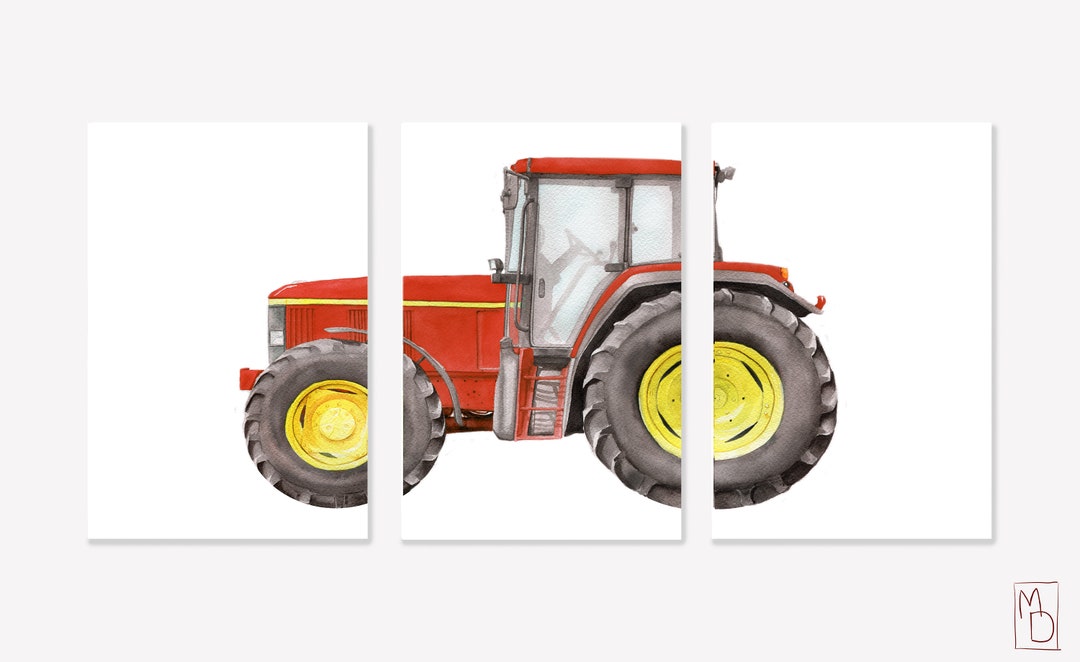 Red Printable Tractor, Vintage Tractor, Boys Room Decor, Farm Art, Baby ...