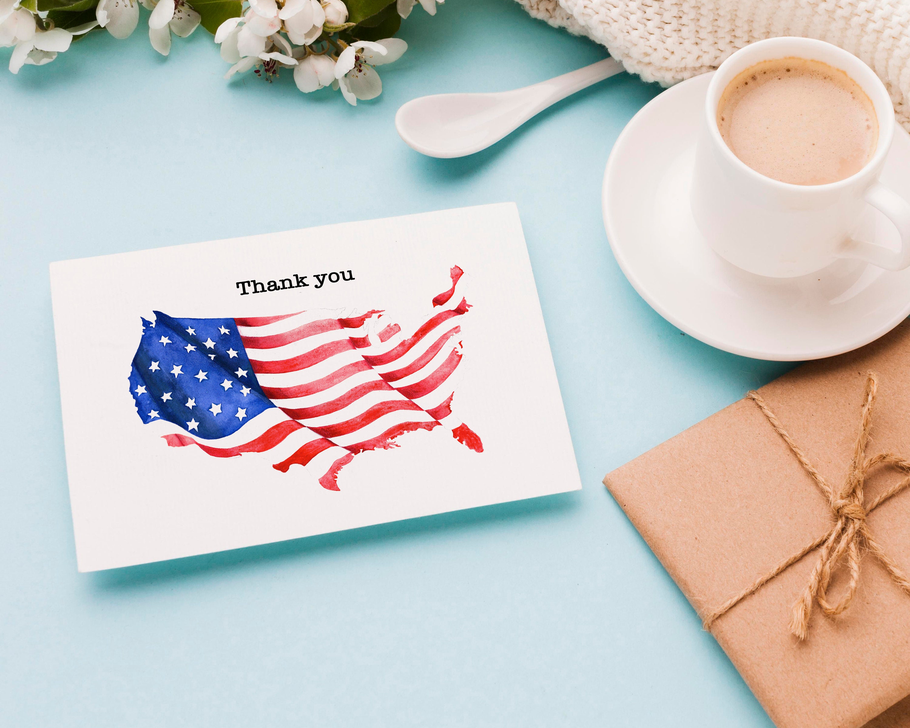 Veterans Thank You Card American Flag Memorial Day Card - Etsy