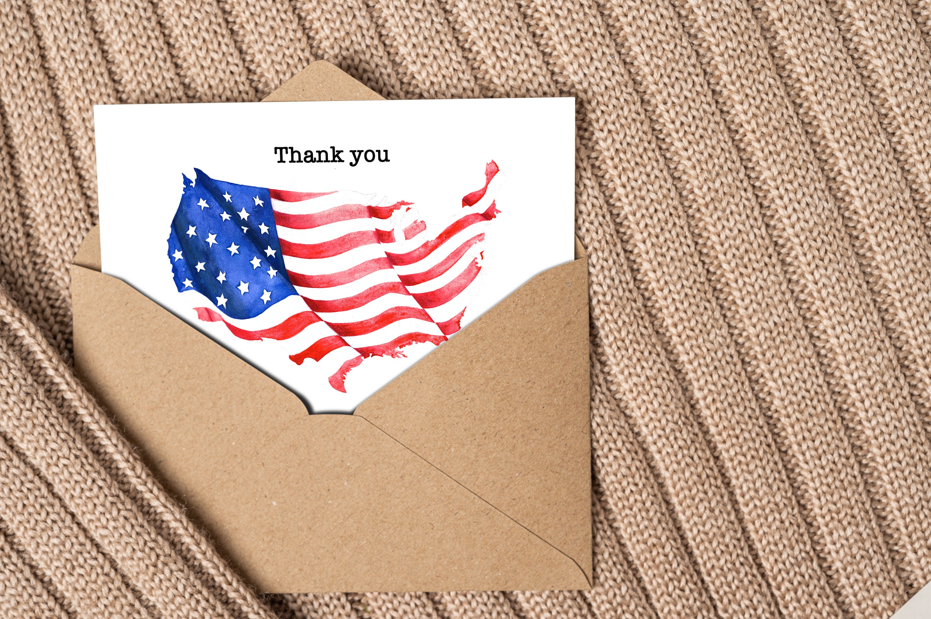 Veterans Thank You Card American Flag Memorial Day Card - Etsy