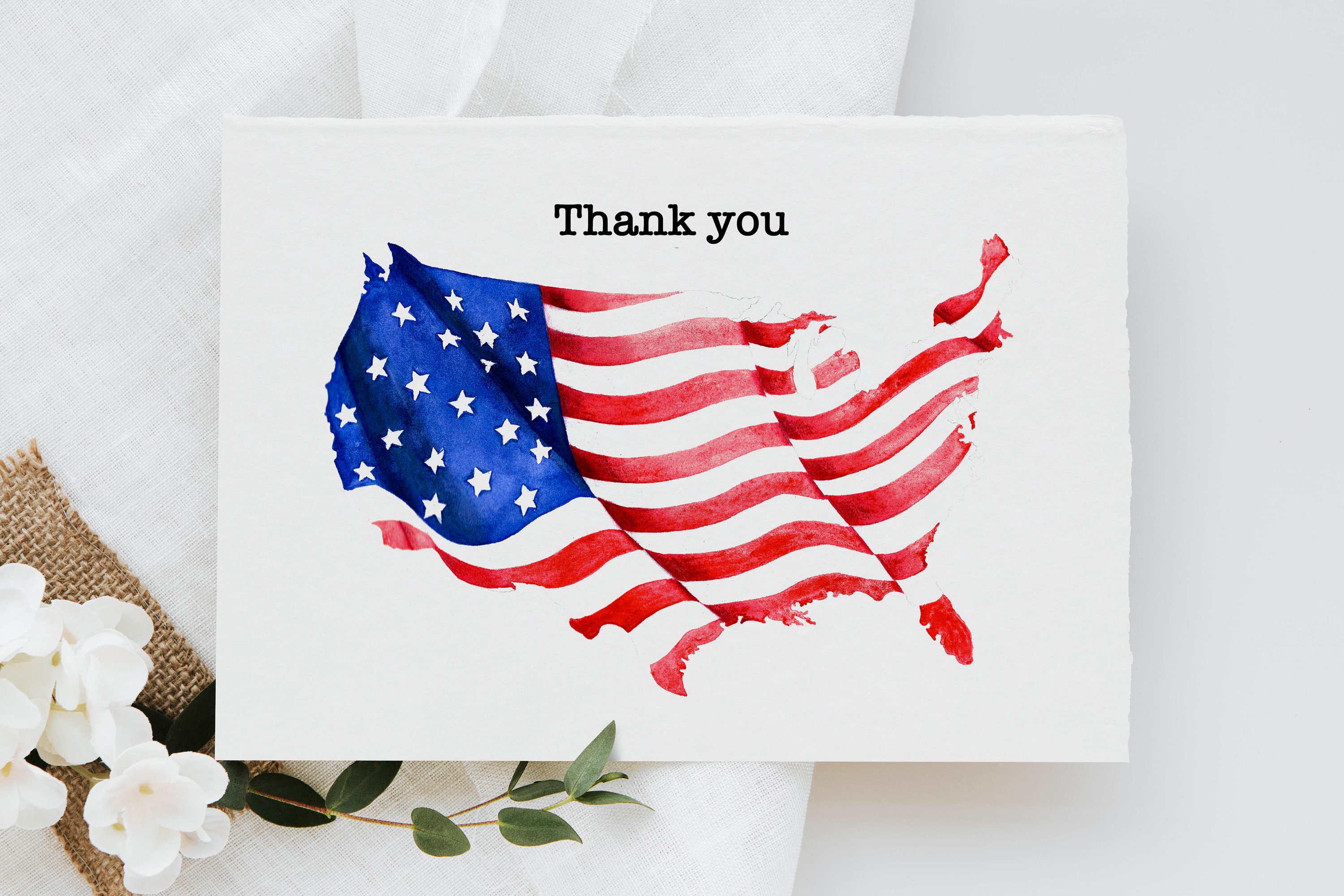 Veterans Thank You Card American Flag Memorial Day Card - Etsy