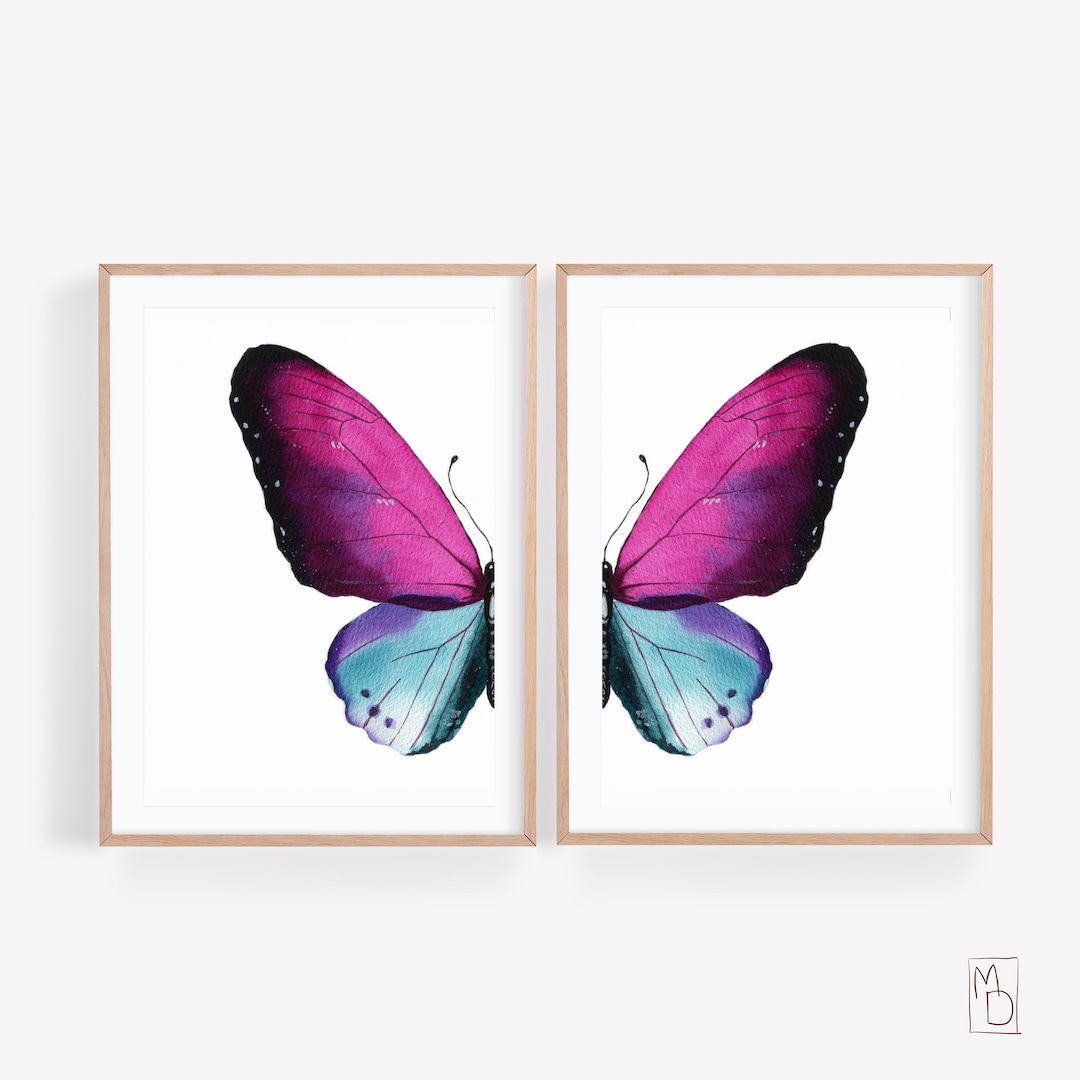 Bright Violet Butterfly Poster, Butterfly Nursery Decor, Colorful ...