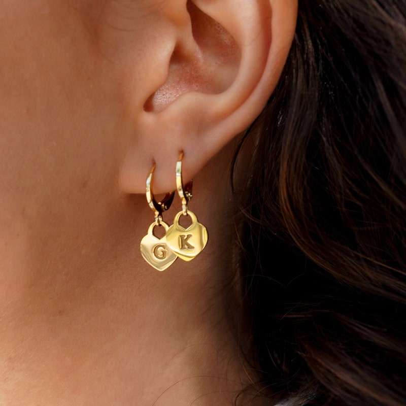 Initial Earrings - Etsy