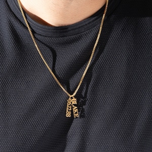 Name Necklace for Men, Multiple Name Necklace for Dad, Custom Nameplate ...