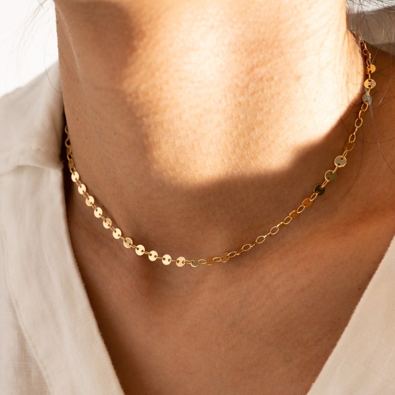 Gold Disc Lariat Chain - Etsy