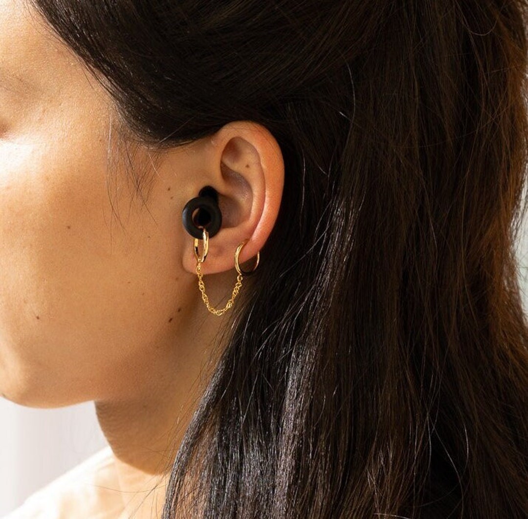 Loop Earplug Earrings by Babeina, Earplug Chain, Loop Earplug Holder ...