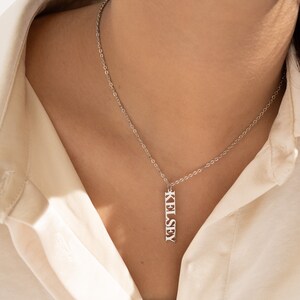 Vertical Name Necklace by Babeina, Multiple Name Necklace With Box ...
