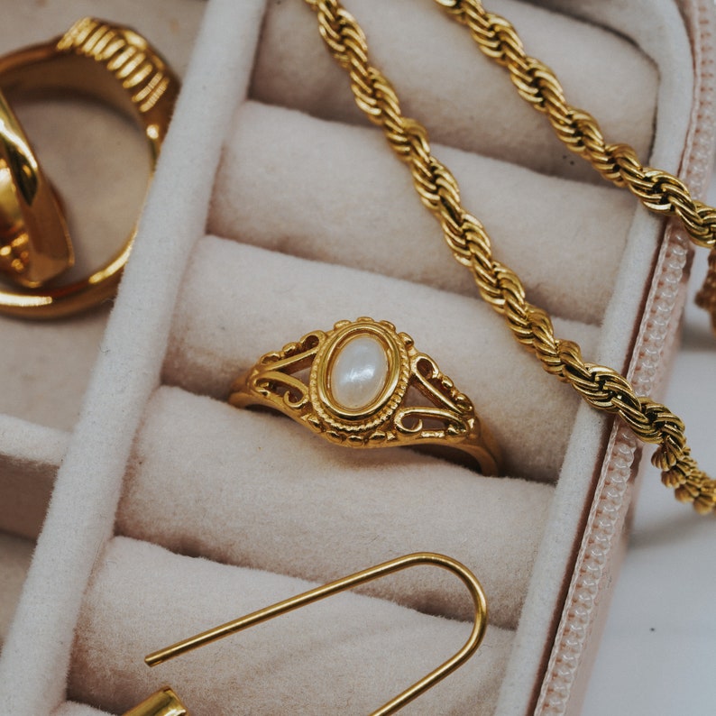 18K Gold Victorian Pearl Ring Vintage Pearl Ping Statement - Etsy