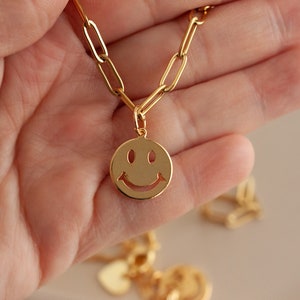 Smile Face Necklace, Smile Necklace, Face Jewelry, Water Resistant ...